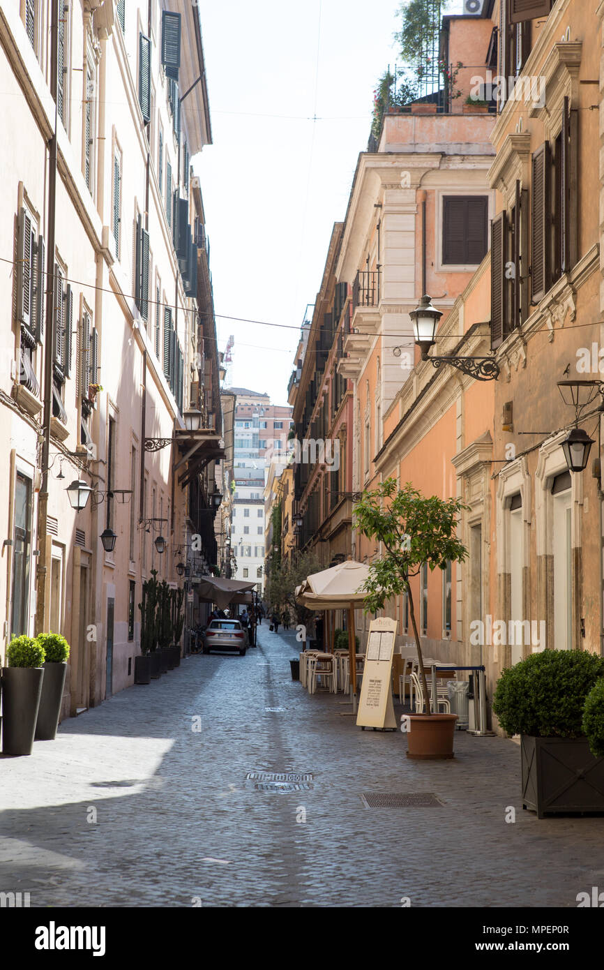 Rome city center street, scene in the morning Rome Italy Stock Photo ...