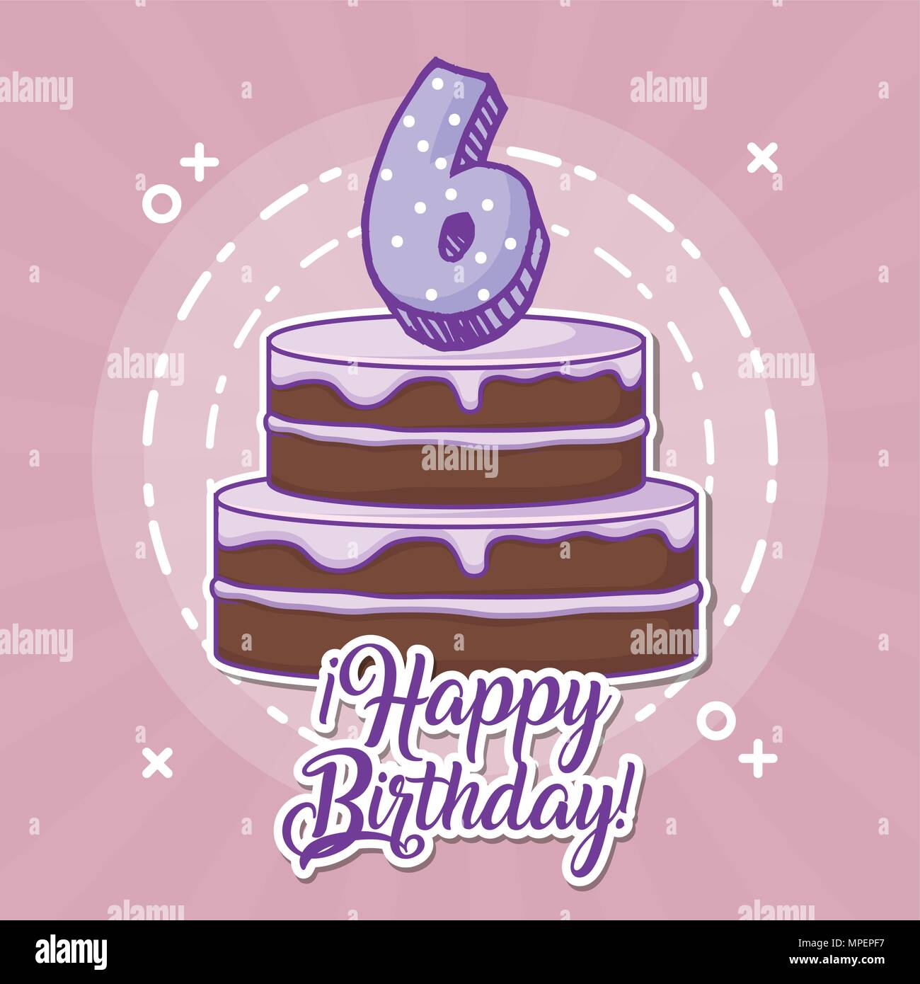 happy birthday design with birhday cake with number candle over pink ...