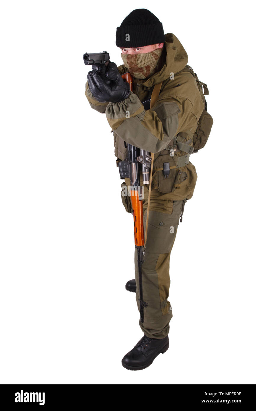 shooter with handgun isolated on white background Stock Photo - Alamy