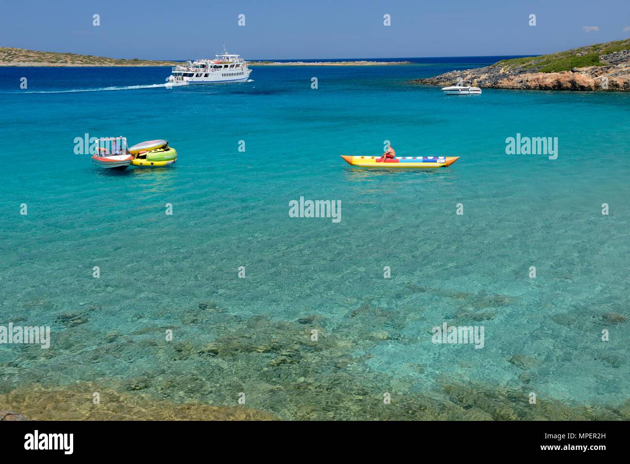 Kolokitha Beach on Spinalonga Peninsula, Elounda,Crete,Greece,Europe ...