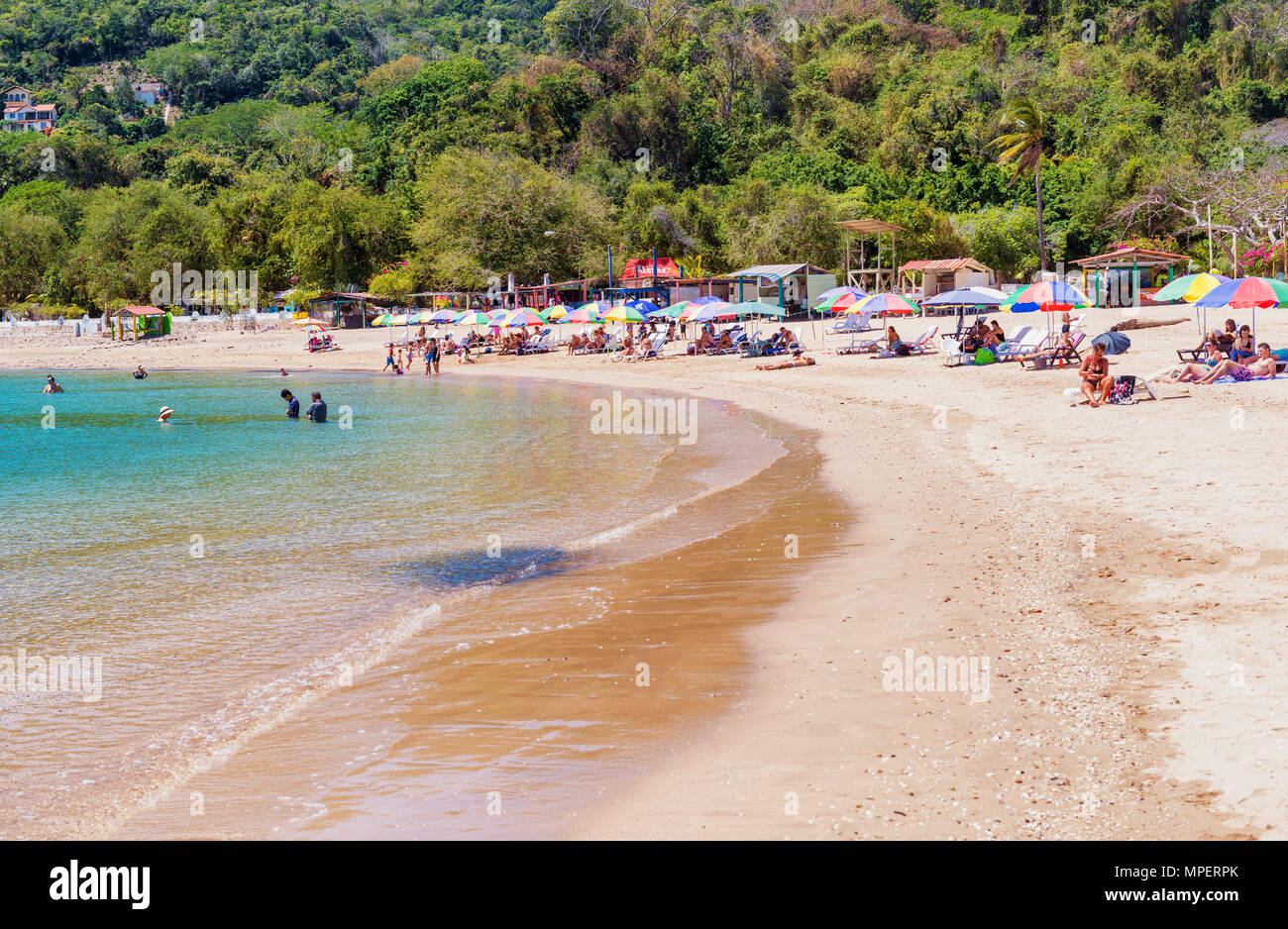 Taboga, Panama - February 20, 2017: Beaches in Taboga island also known ...