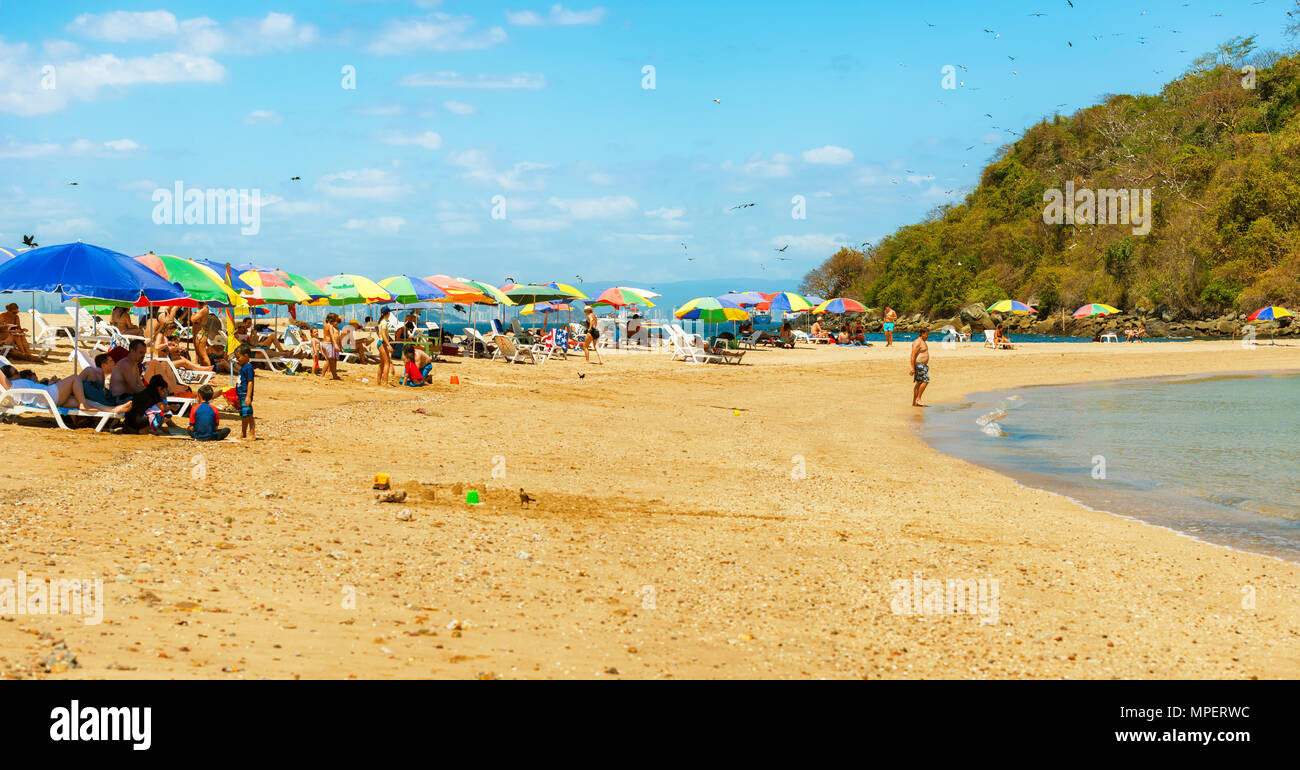 Taboga, Panama - February 20, 2017: Beaches in Taboga island also known ...