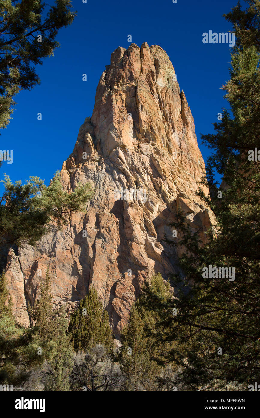 Canyon pillar from Wolf Tree Trail, Smith Rock State Park, Oregon Stock ...