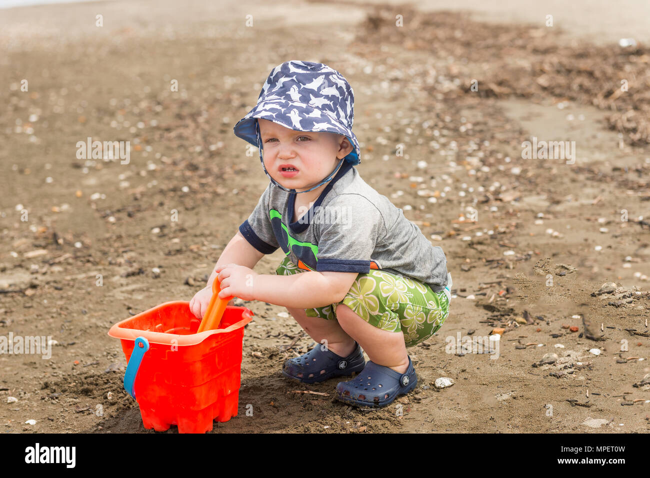 Playa el Rompio, Panama - February 24, 2017: Young cute baby boy ...