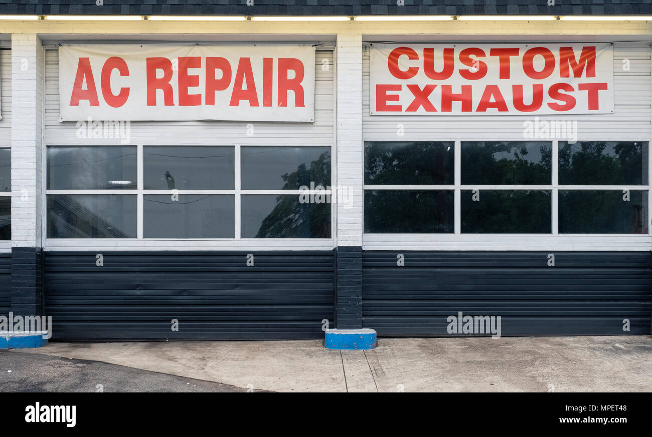 Auto repair shop bays shade tree mechanic deals air conditioning repair ...