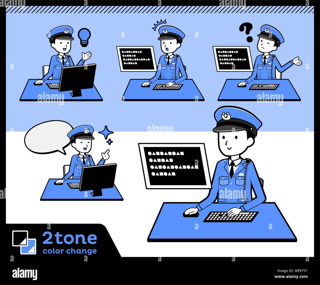 Police at desk Stock Vector Images - Alamy