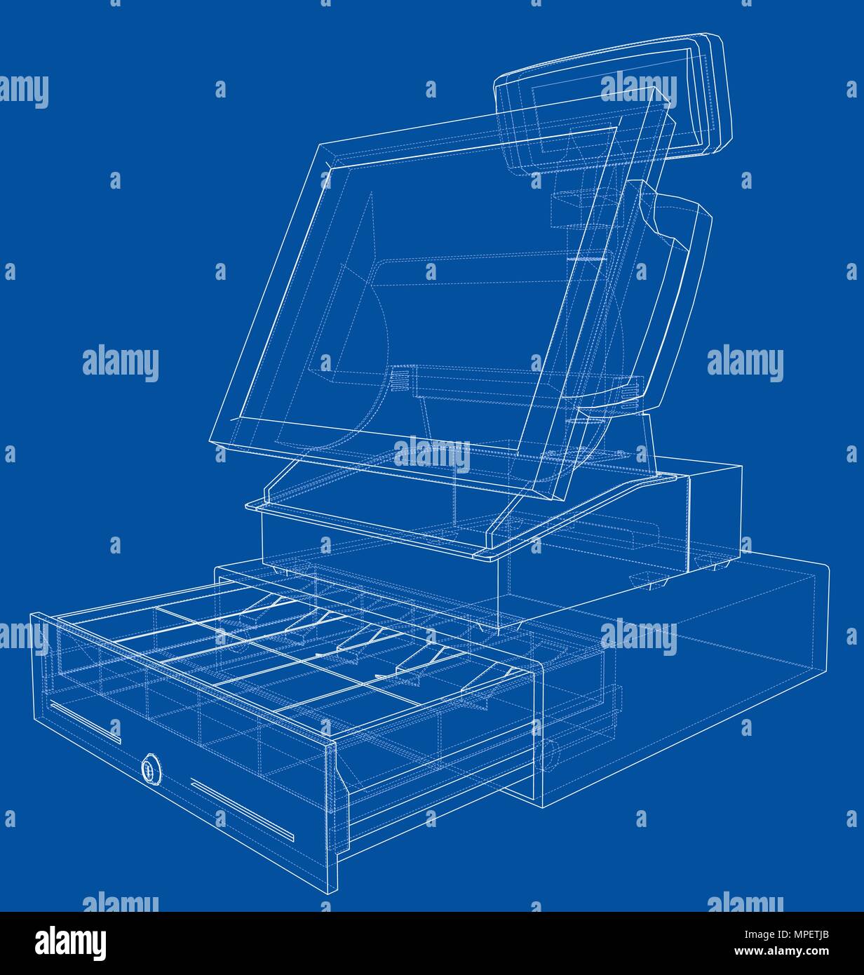 Cashbox with touch screen concept. Vector Stock Vector Image & Art - Alamy