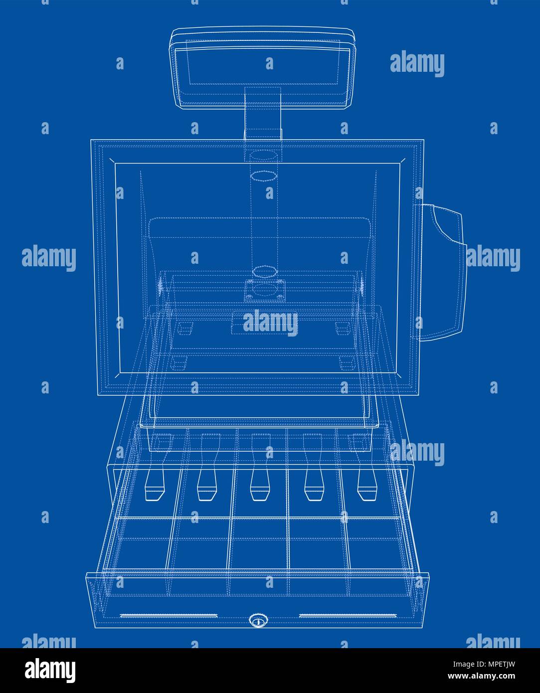 Cashbox with touch screen concept. Vector Stock Vector Image & Art - Alamy