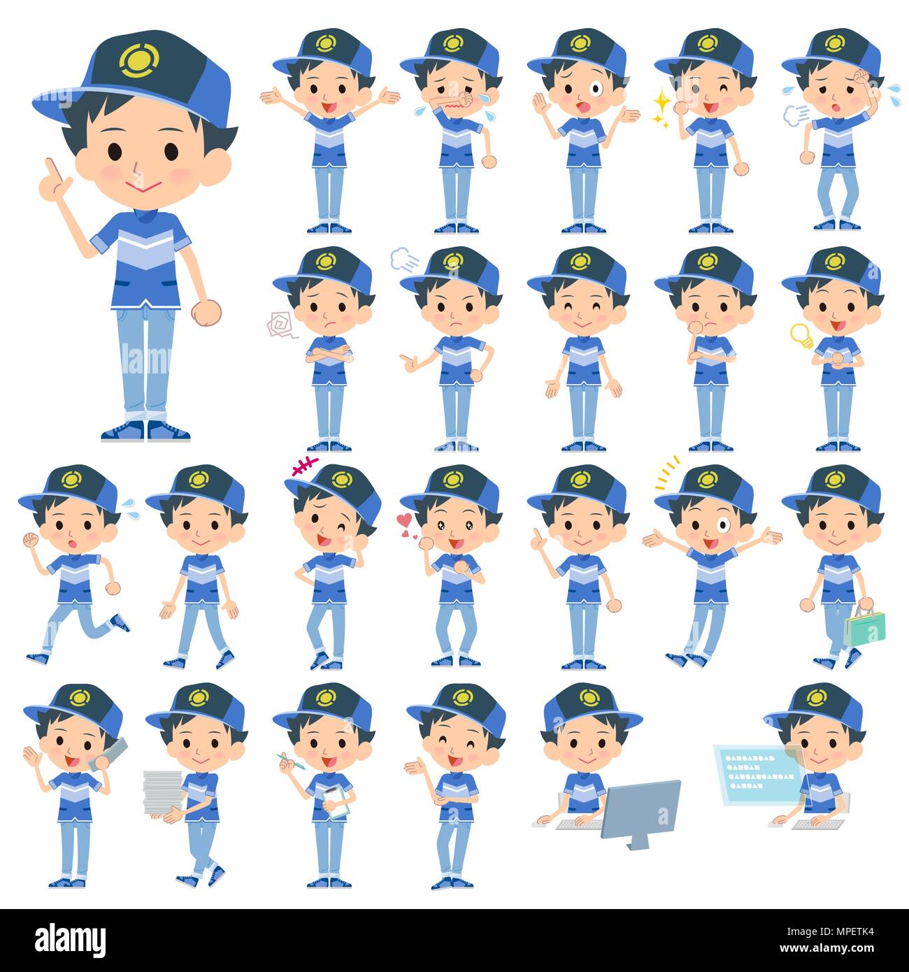 Set of various poses of adventure boy Stock Vector Image & Art - Alamy