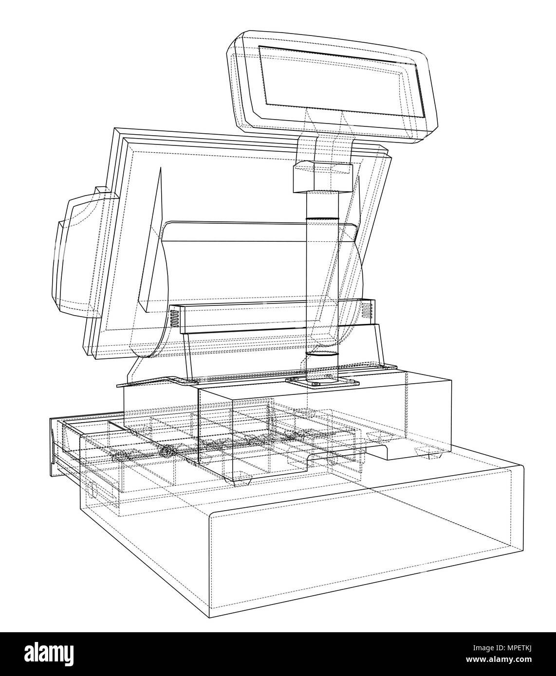 Cashbox with touch screen concept. Vector Stock Vector Image & Art - Alamy