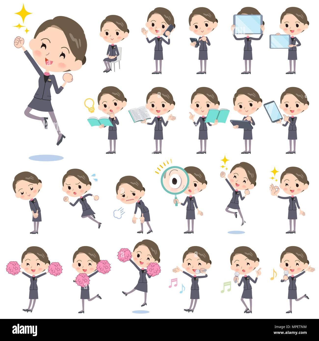 Set of various poses of Beauty staff women 2 Stock Vector Image & Art ...