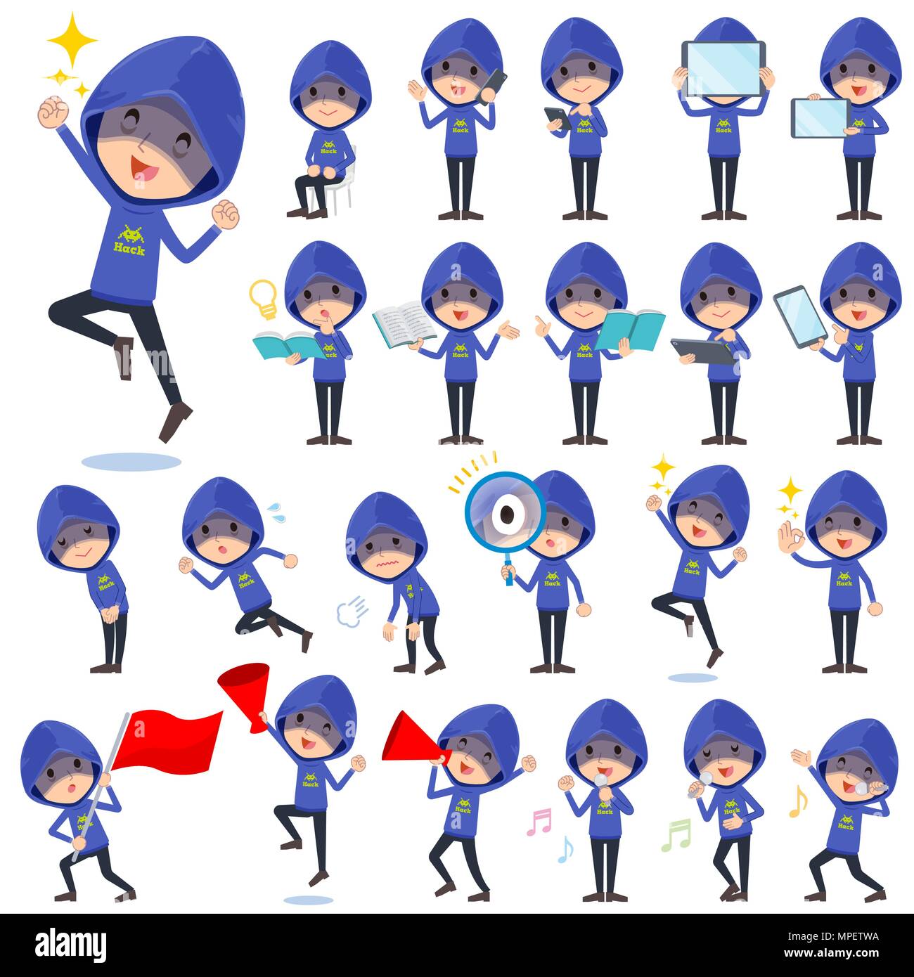 Blue Parker hacker men 2 Stock Vector Image & Art - Alamy