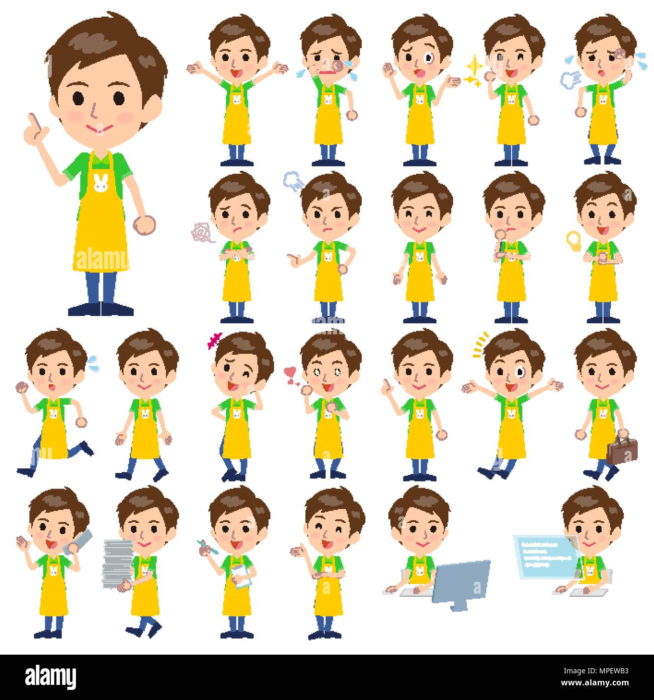 Set of various poses of Childminder men 1 Stock Vector Image & Art - Alamy