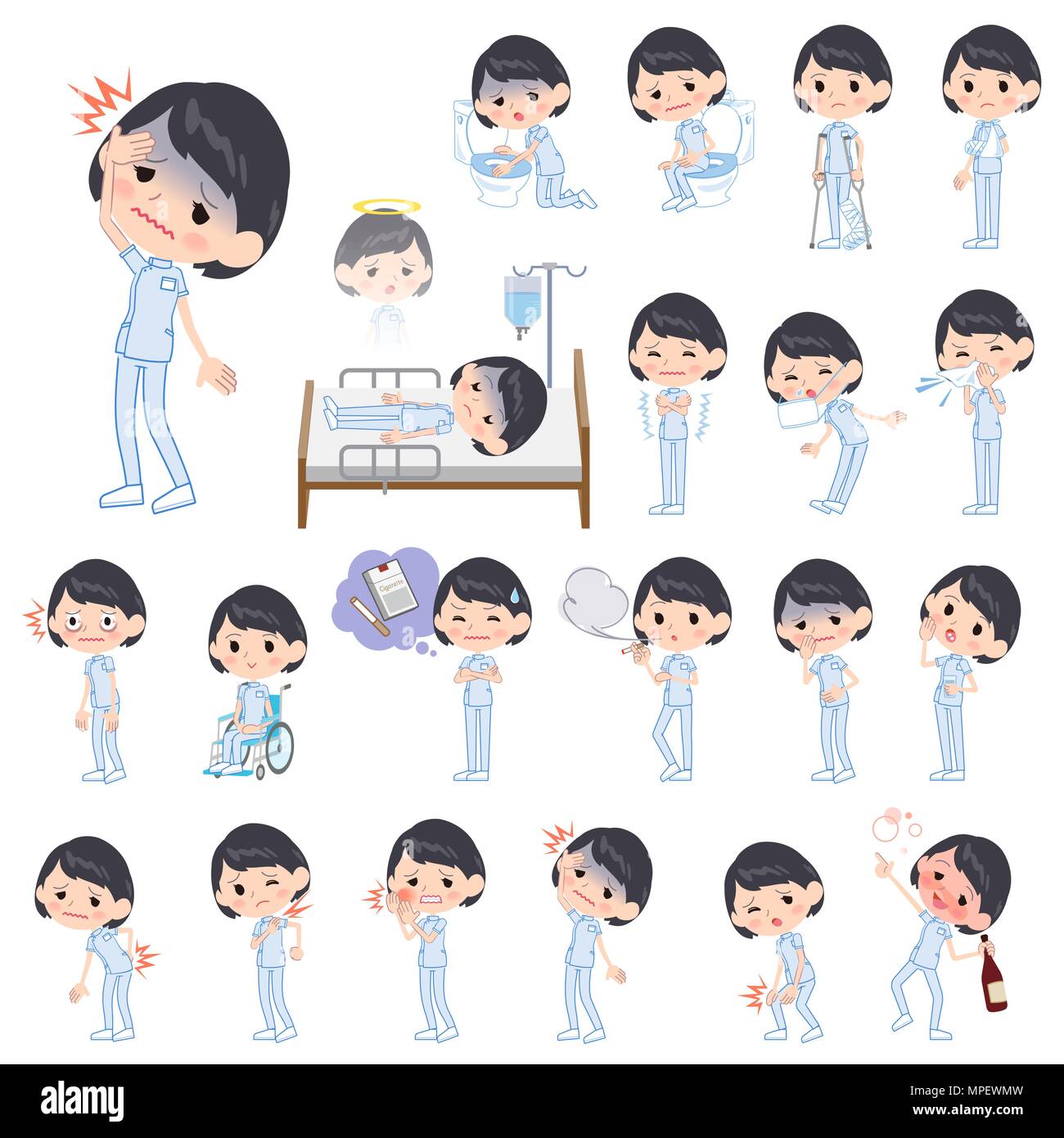 Woman vomiting hospital Cut Out Stock Images & Pictures - Alamy