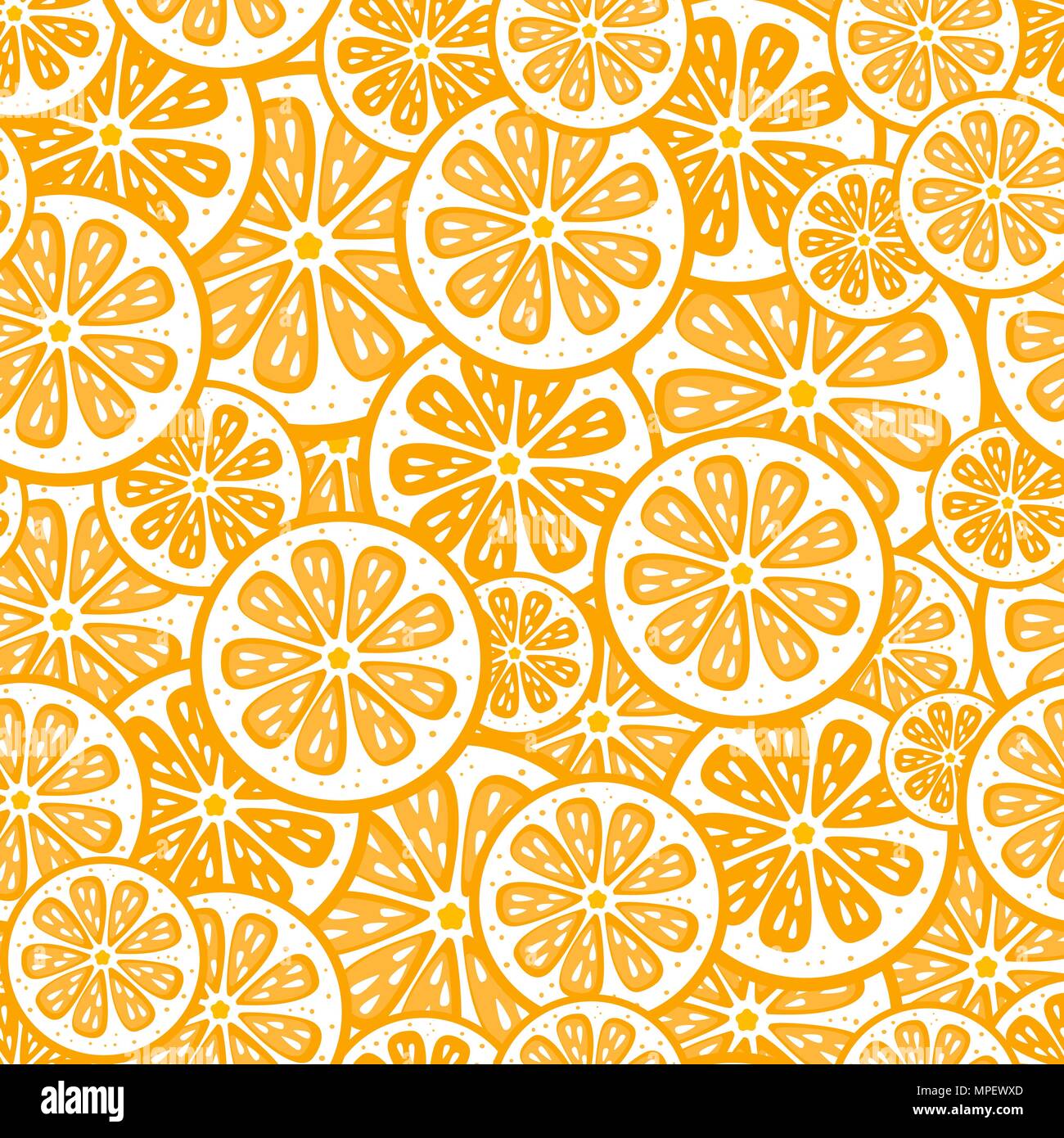 Seamless vector citrus pattern. Fruit background. Summer bright background with lemon ...