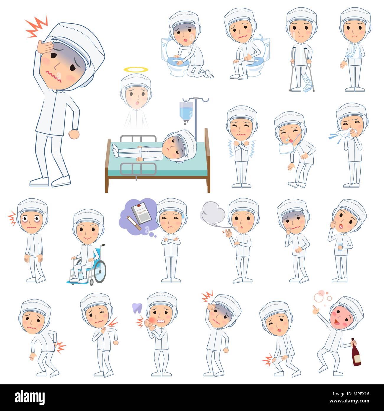 factory worker protection coat men sickness Stock Vector Image & Art ...