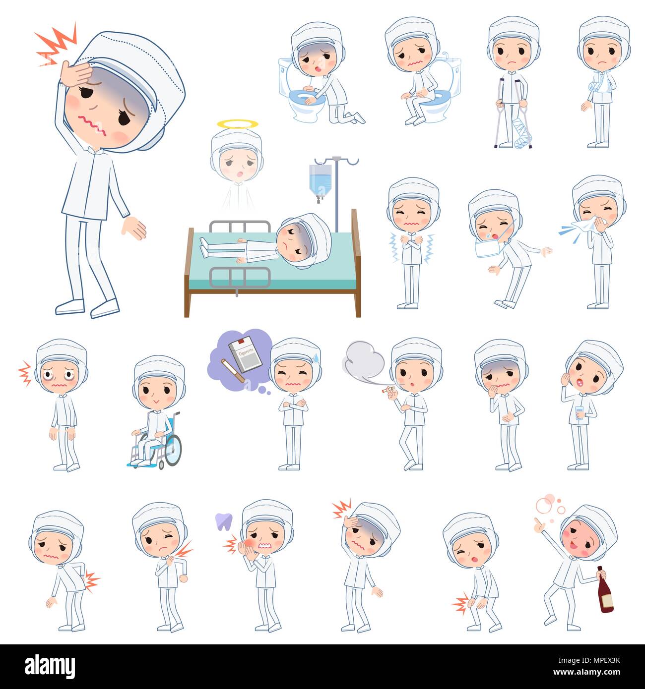 factory worker protection coat women sickness Stock Vector Image & Art ...