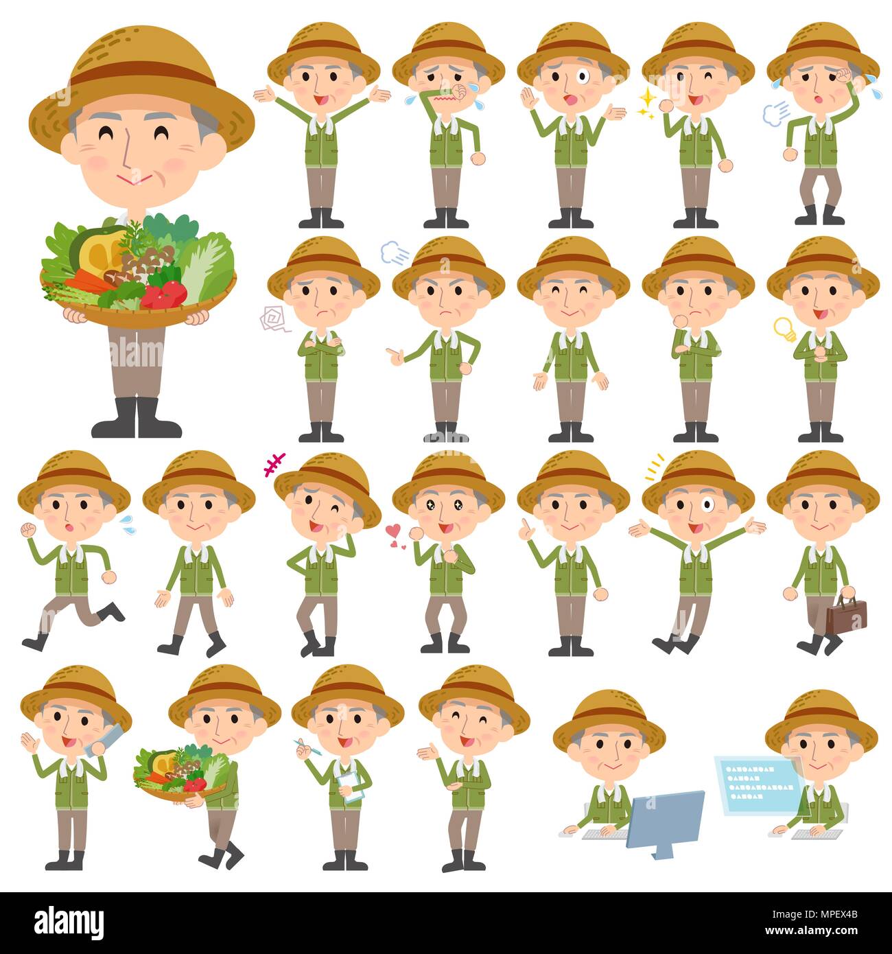 Old farmer walk Stock Vector Images - Alamy