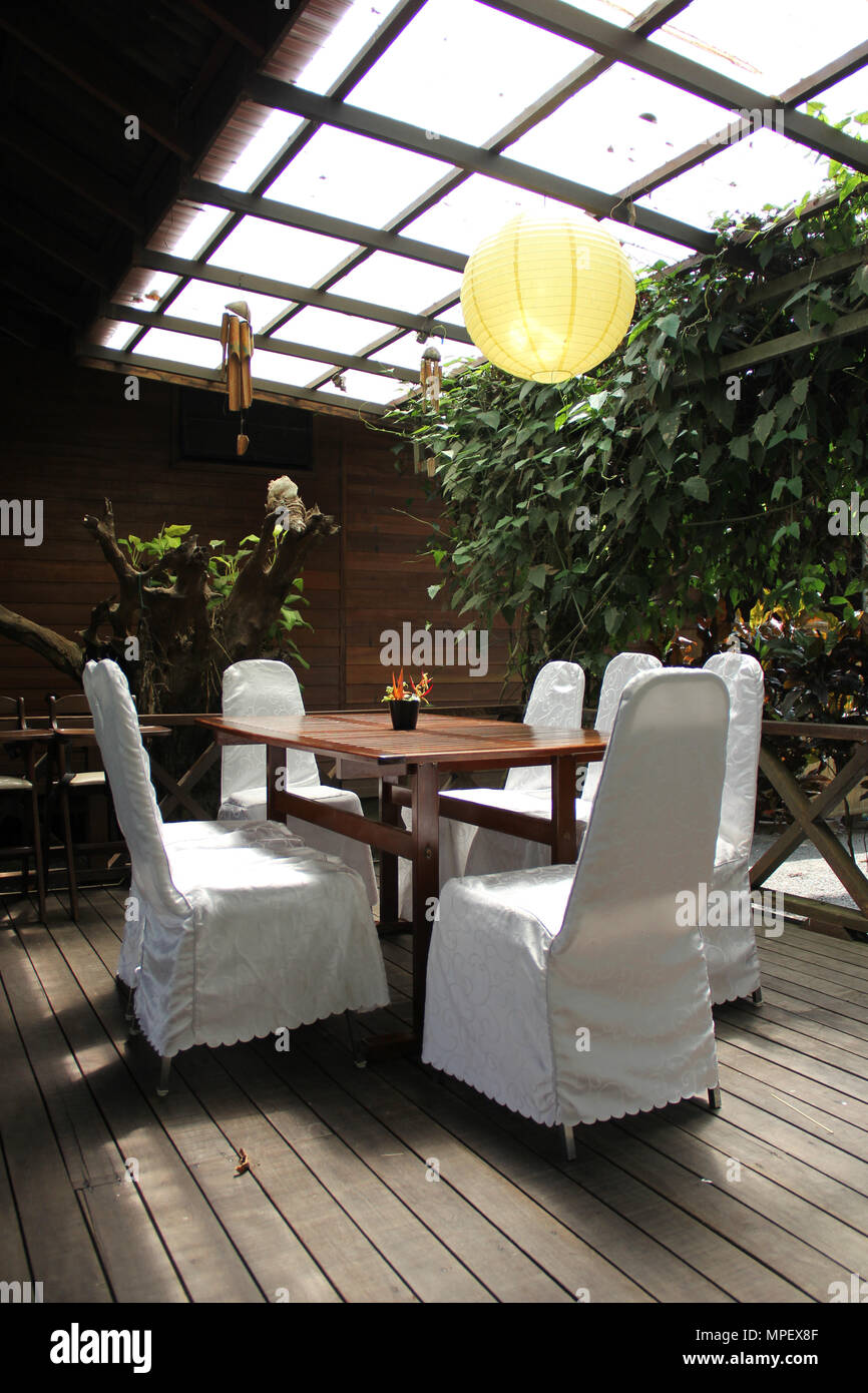 Dinning Space in Nature Environment Stock Photo - Alamy