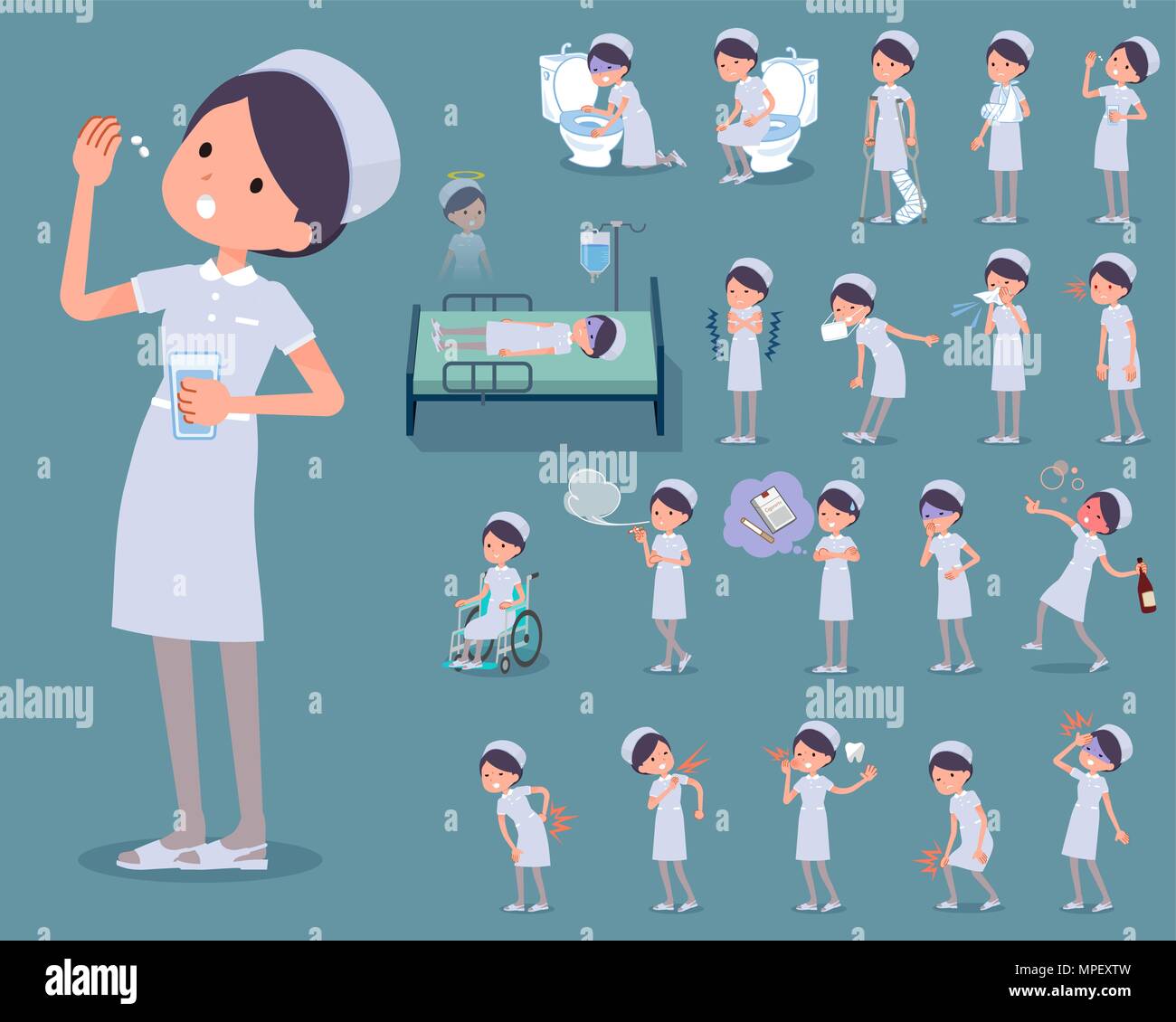 Back pain nurse Stock Vector Images - Alamy