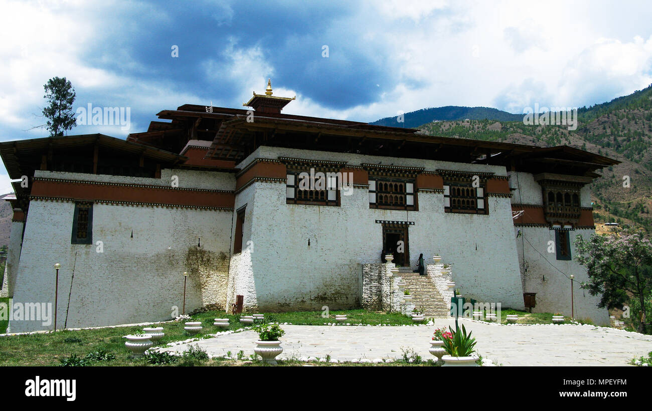 panorama view to Semtokha Dzong at Thimphu, Bhutan Stock Photo - Alamy