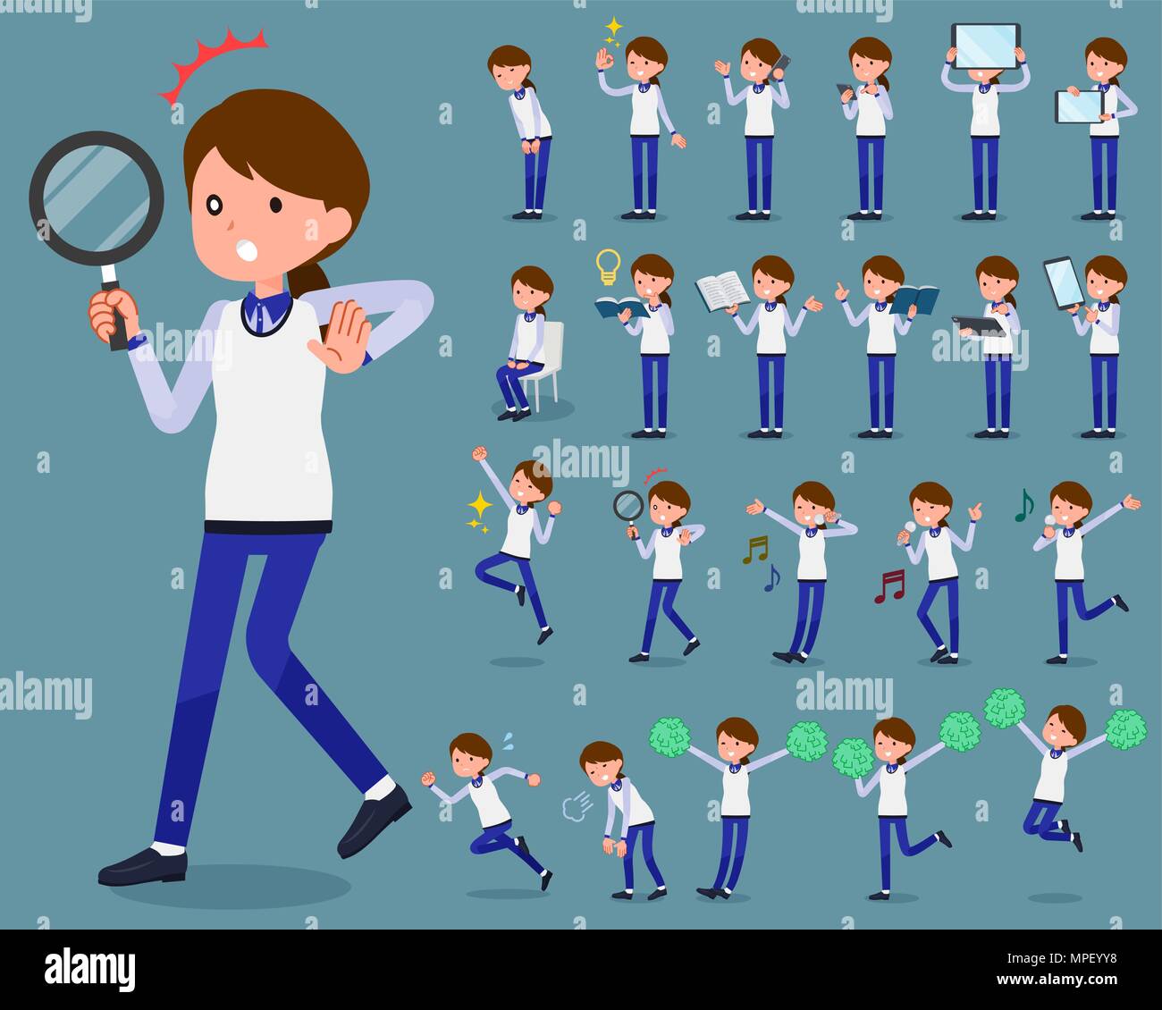 flat type Store staff Blue uniform women 2 Stock Vector Image & Art - Alamy