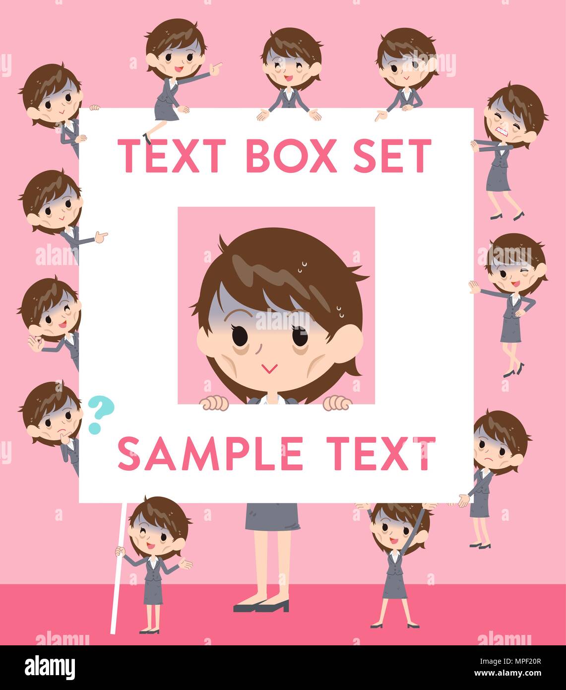 Gray suit business women Bad condition text box Stock Vector Image ...