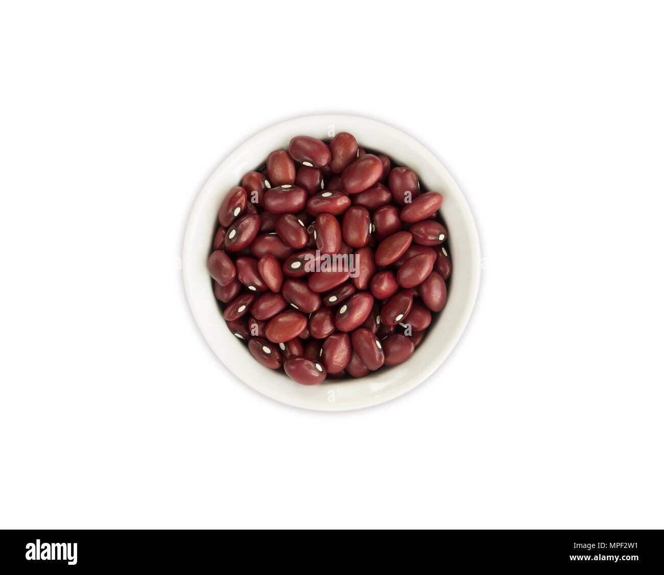 Kidney beans isolated on white background. Top view. Red kidney beans ...