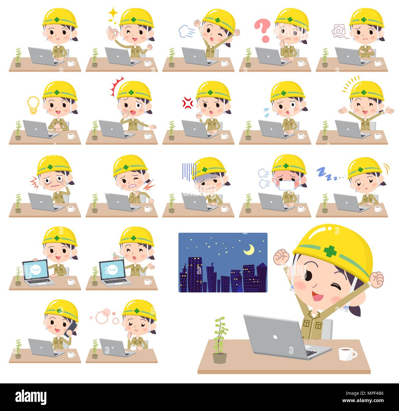 Worker construction site and laptop Cut Out Stock Images & Pictures - Alamy