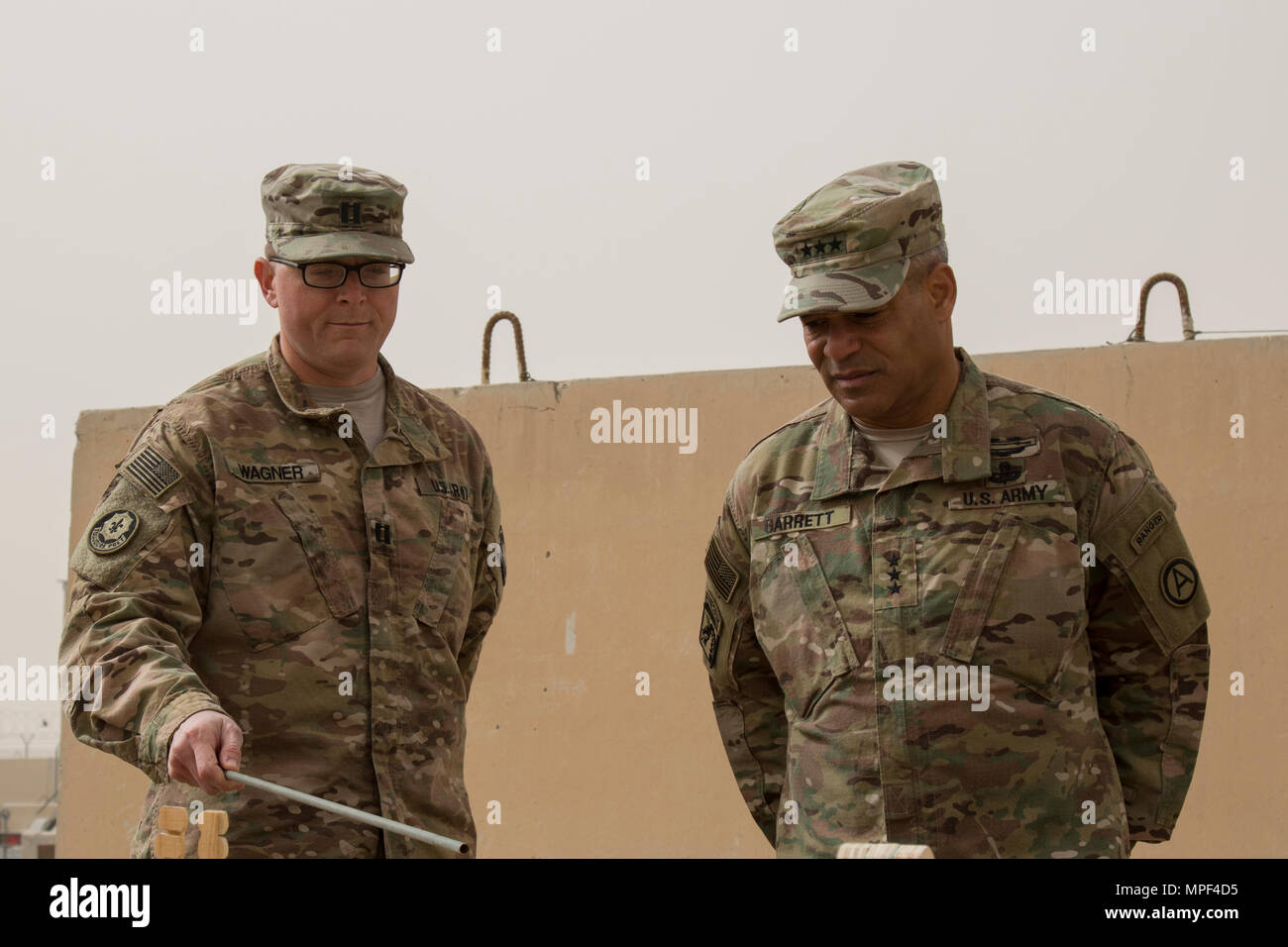 Lt. Gen. Michael X. Garrett, the U.S. Army Central Commander, receives ...