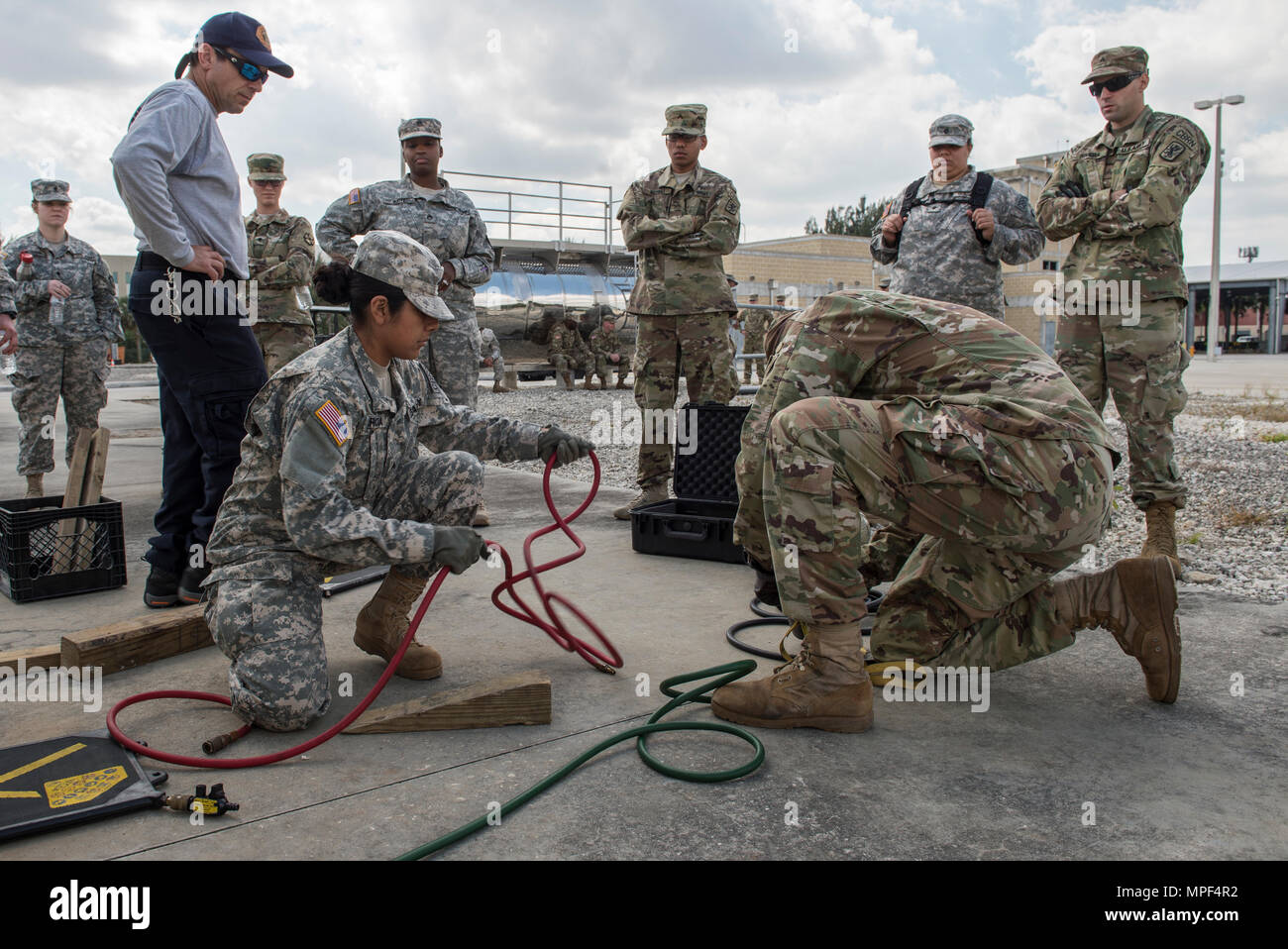 U.S. Army Reserve 329th Chemical Company soldiers and Miami-Dade Fire ...