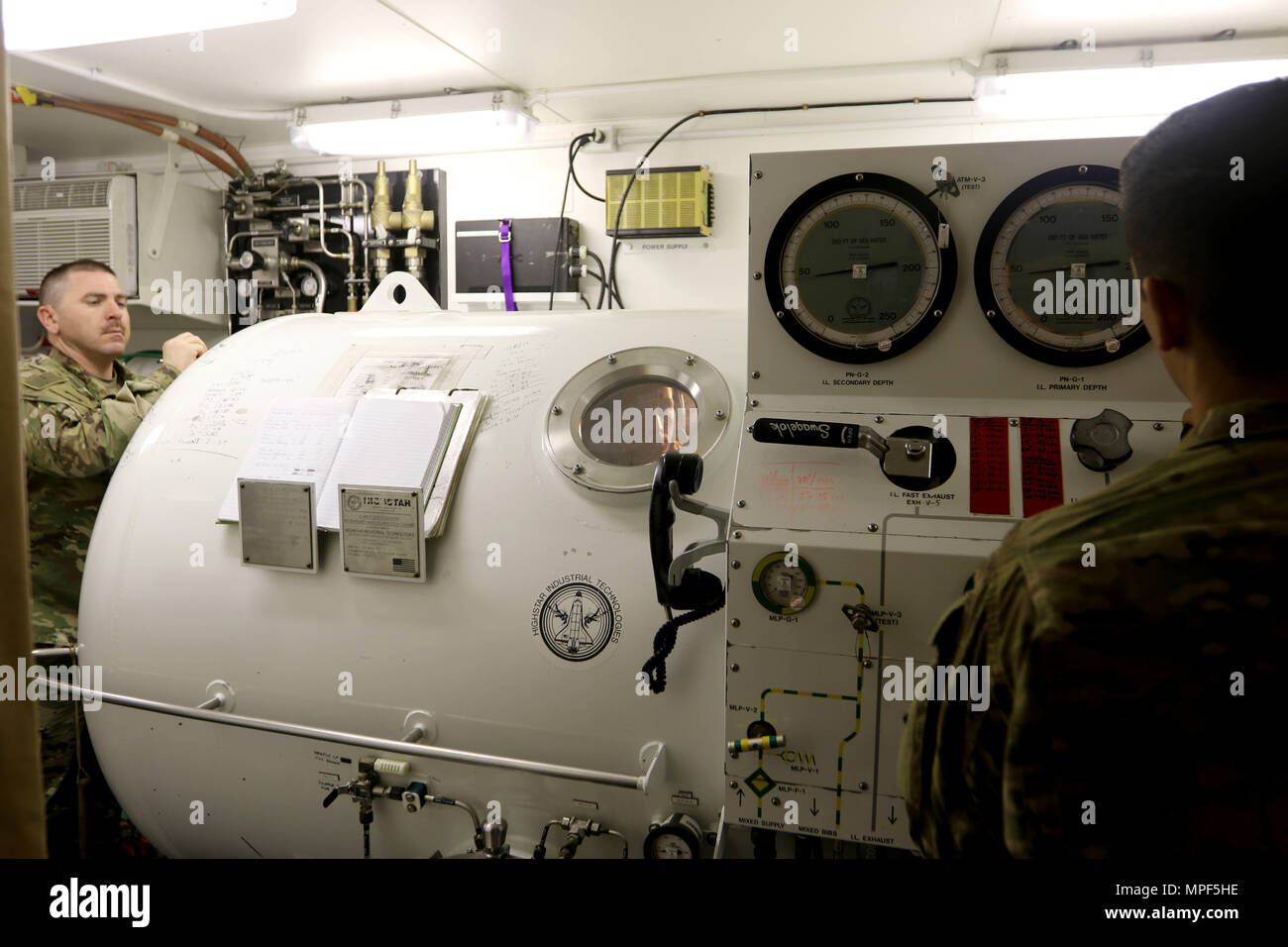 Standard navy double lock recompression chamber system hi-res stock ...