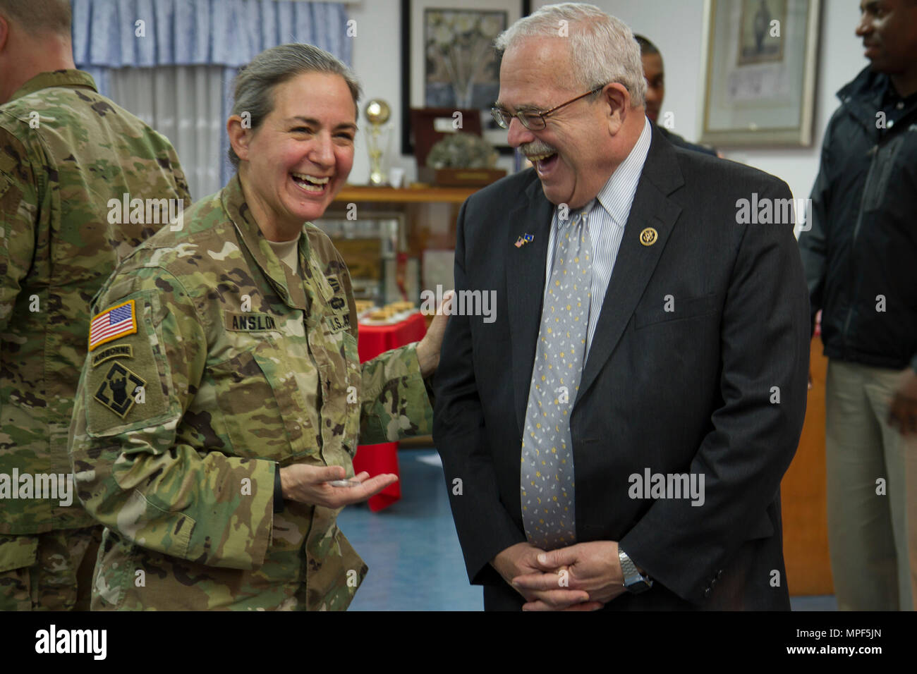 Virginia U.S. Rep. Gerry Connolly and Brig. Gen. Patricia Anslow, the ...