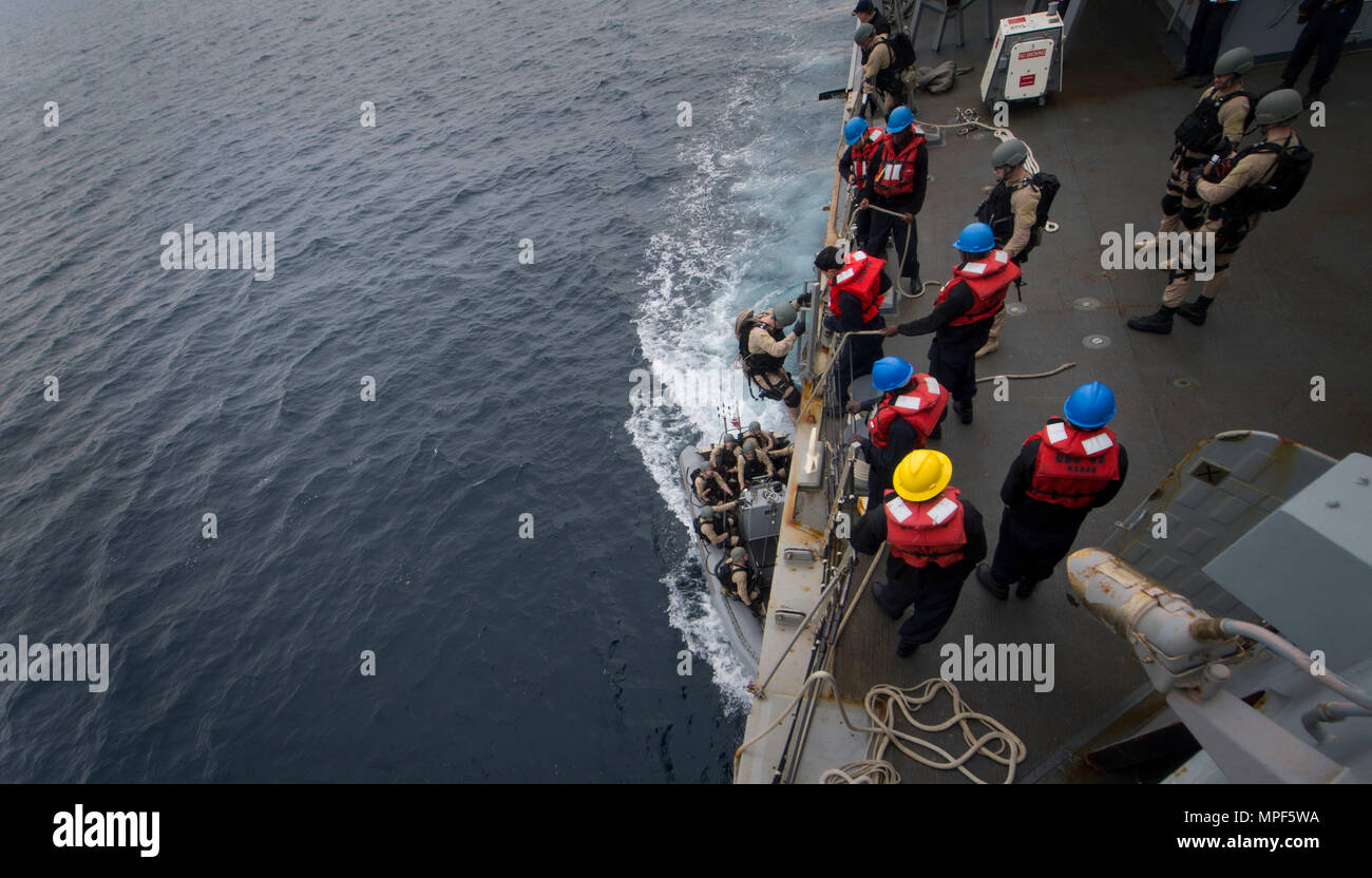 170218-N-HV059-031 ATLANTIC OCEAN (Feb. 18, 2017) Members of USS James ...