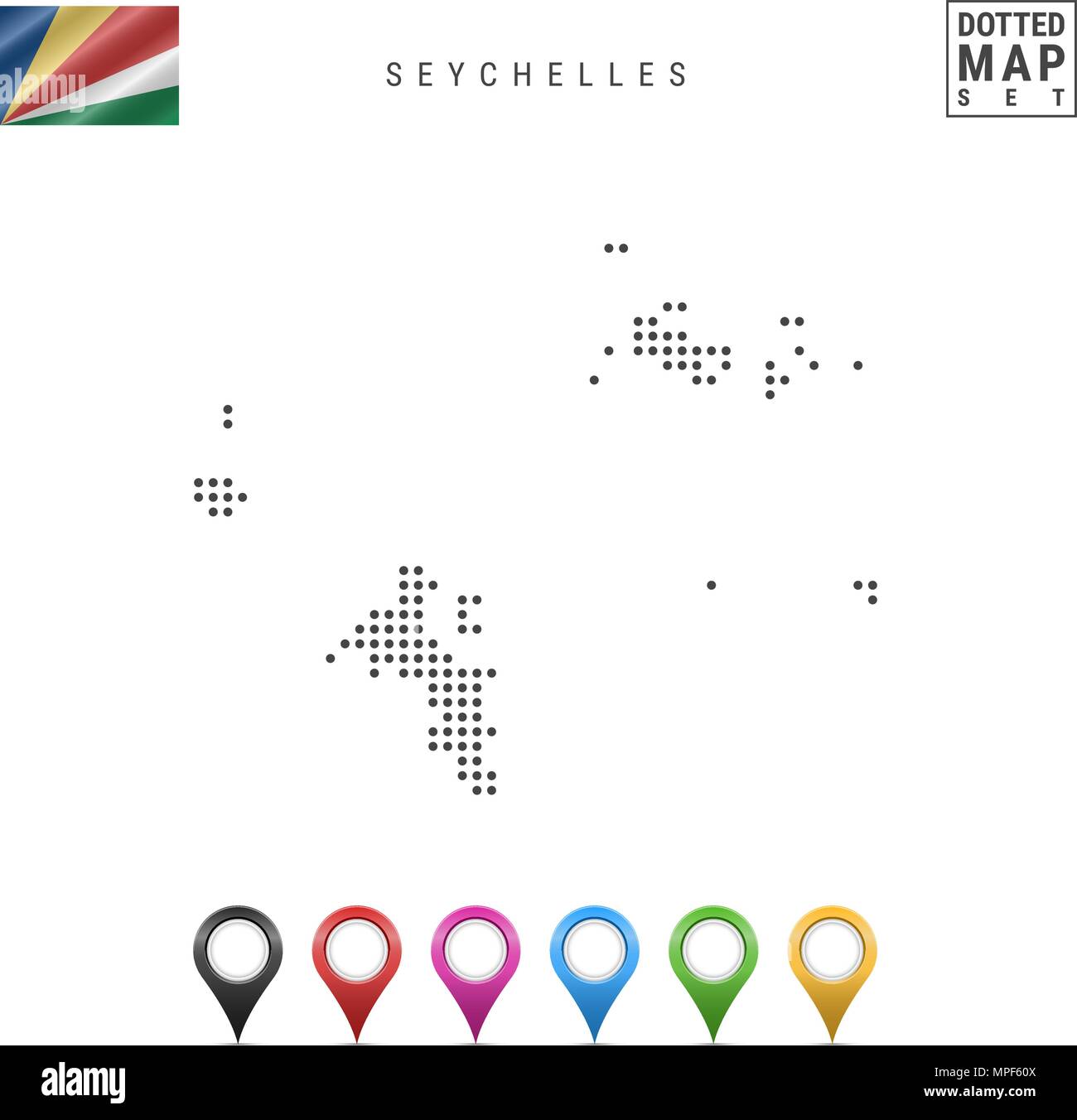 Vector Dotted Map of Seychelles. Simple Silhouette of Seychelles ...