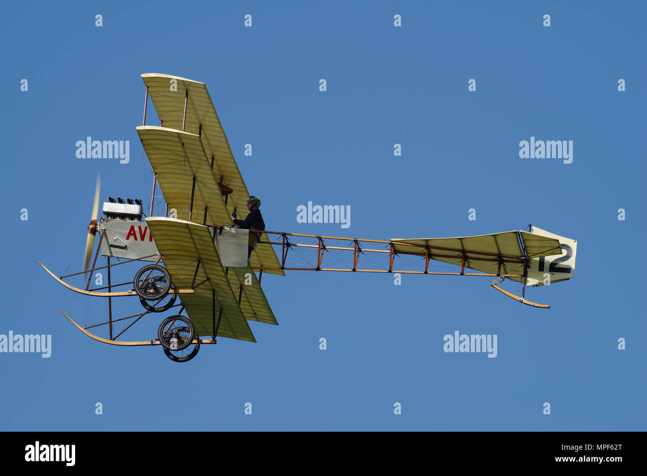 Avro Triplane IV Replica, G-ARSG at Old Warden Stock Photo - Alamy