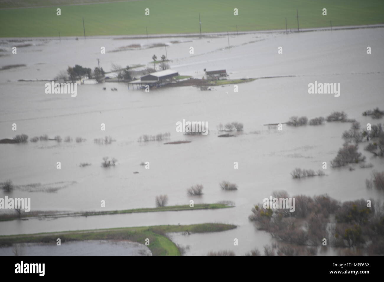 Aerial view of flood damage and assessment from UH-72 Pilotted by Chief ...
