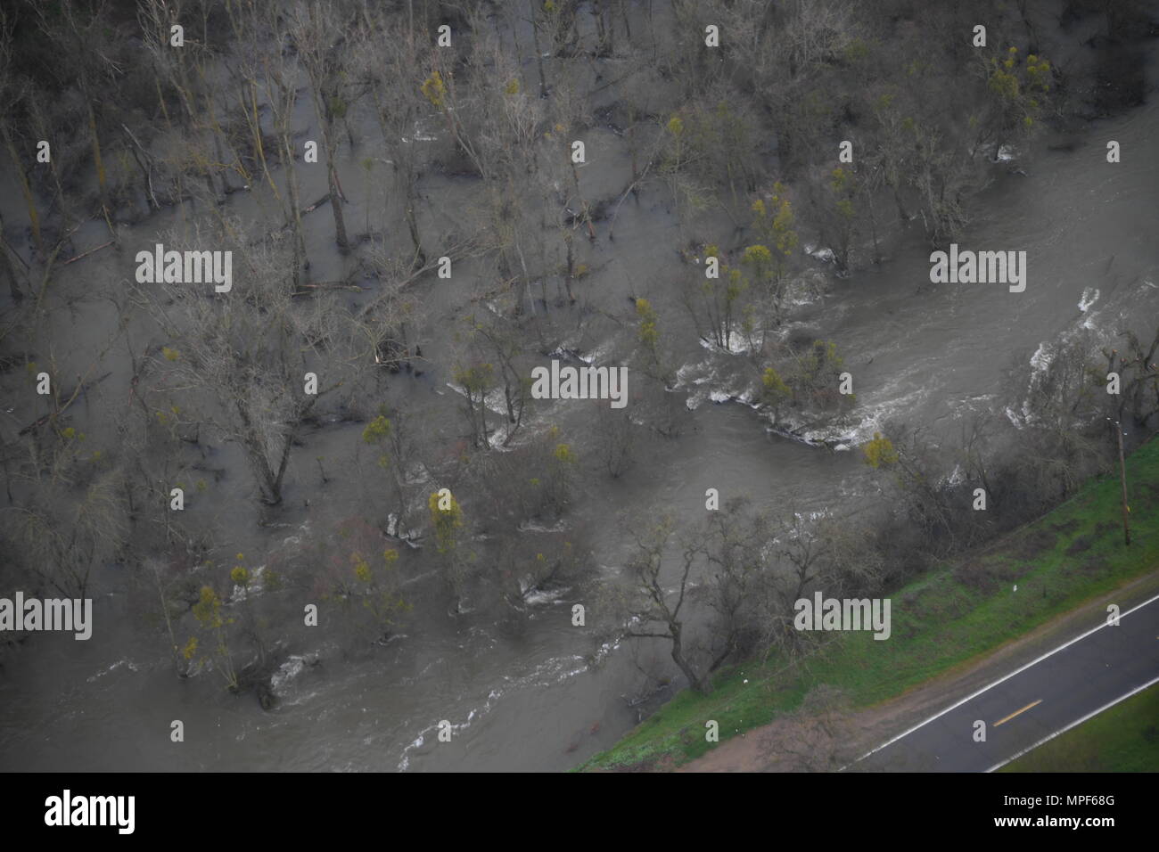 Aerial view of flood damage and assessment from UH-72 Pilotted by Chief ...
