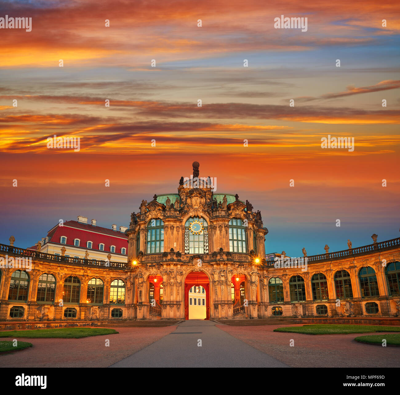 Dresden sunset at Zwinger in Saxony of Germany Stock Photo - Alamy