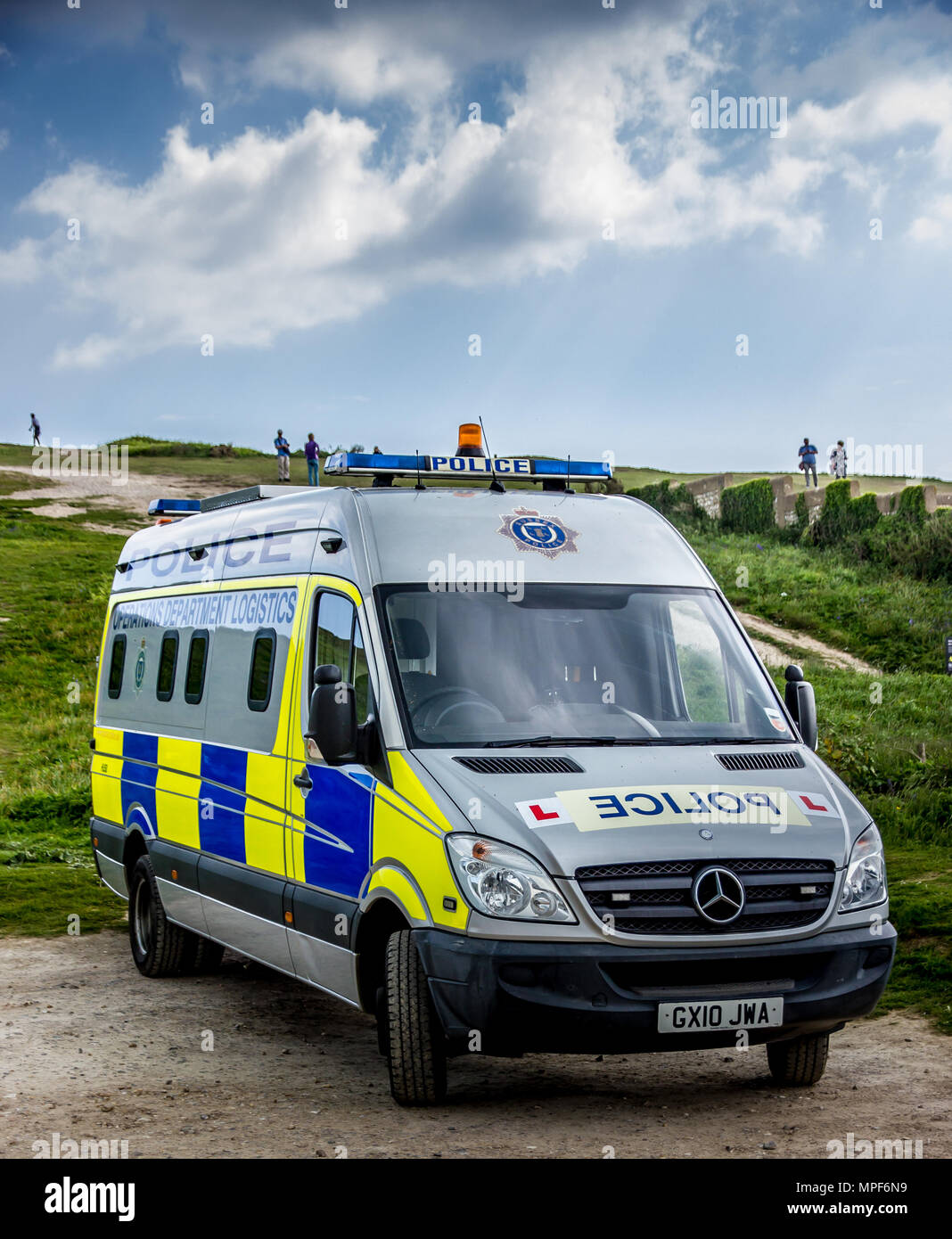 Police Logistics vehicle with L plates Stock Photo - Alamy