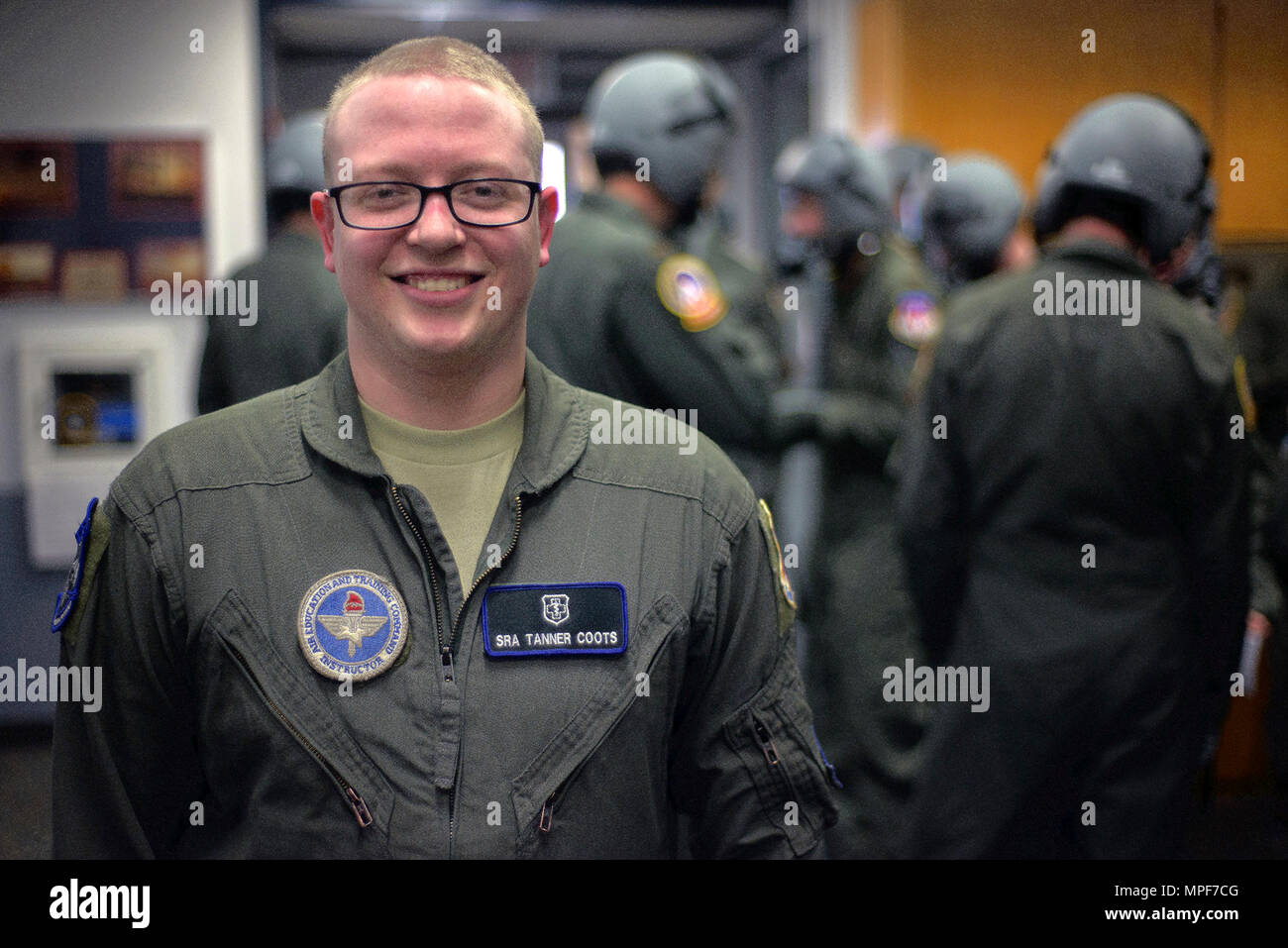 Senior Airman Tanner Coots at the Aerospace Physiology facility at ...