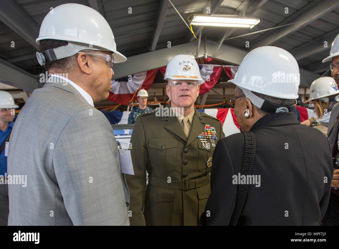 Commandant of the Marine Corps Gen. Robert B. Neller, center, speaks ...