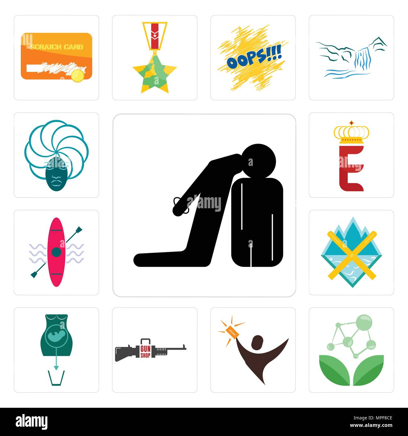 Set Of 13 simple editable icons such as execution, antioxidant, lucky ...