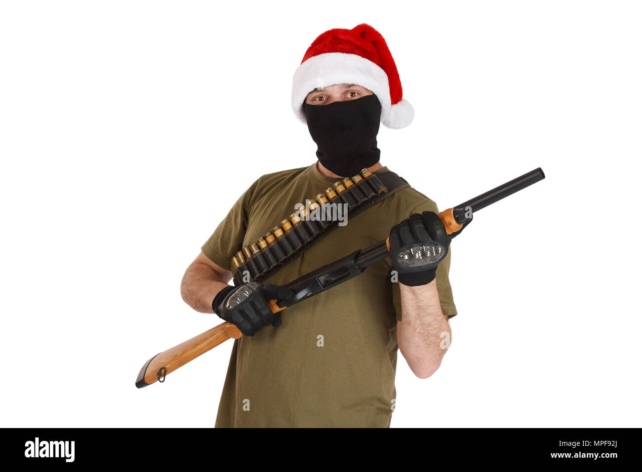 Santa holding gun hi-res stock photography and images - Alamy