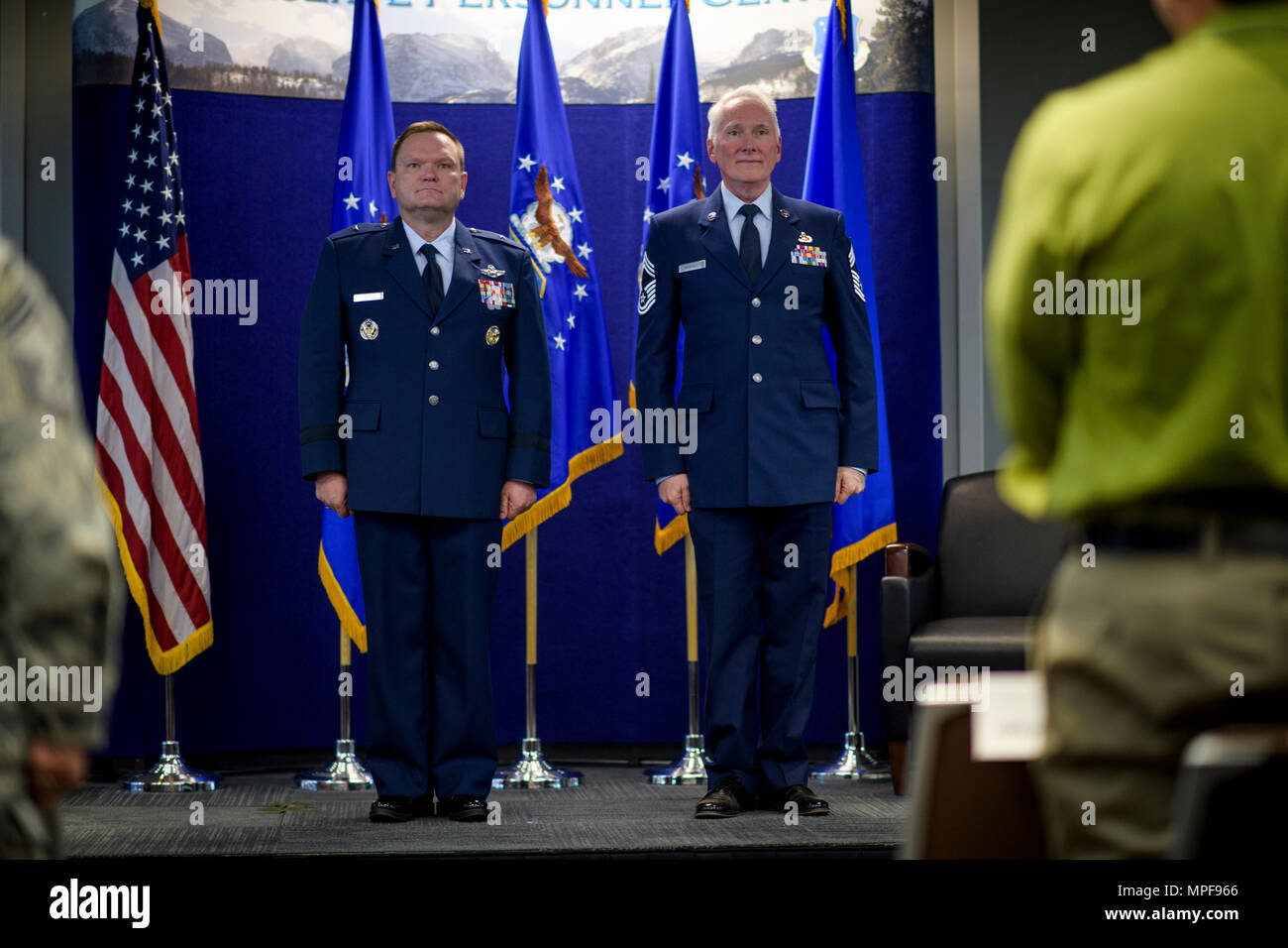 From left, Brig. Gen. Samuel Mahoney and Chief Master Sgt. Tom Kimball ...