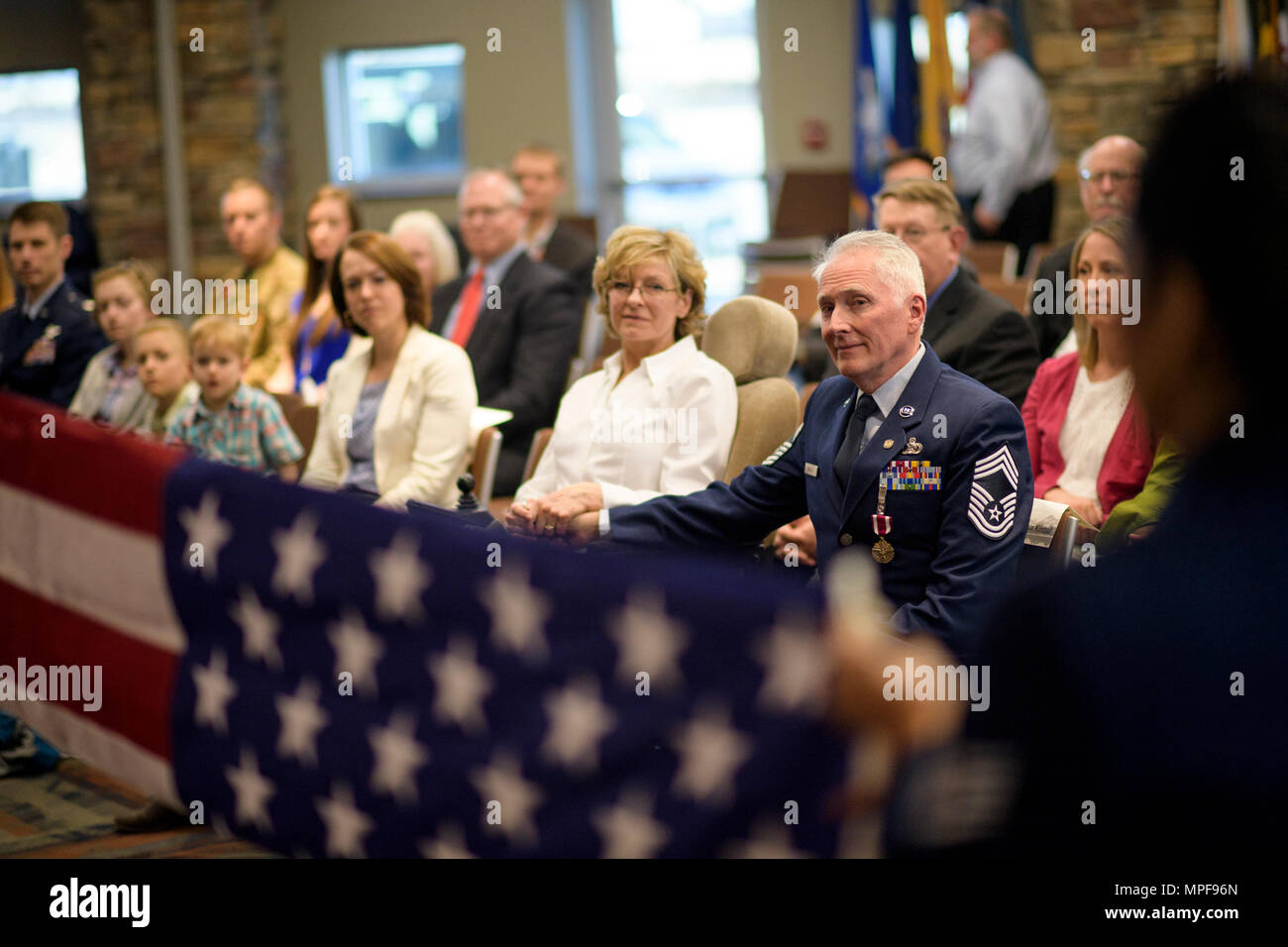 The retirement flag is folded for Chief Master Sgt. Tom Kimball Feb. 17 ...