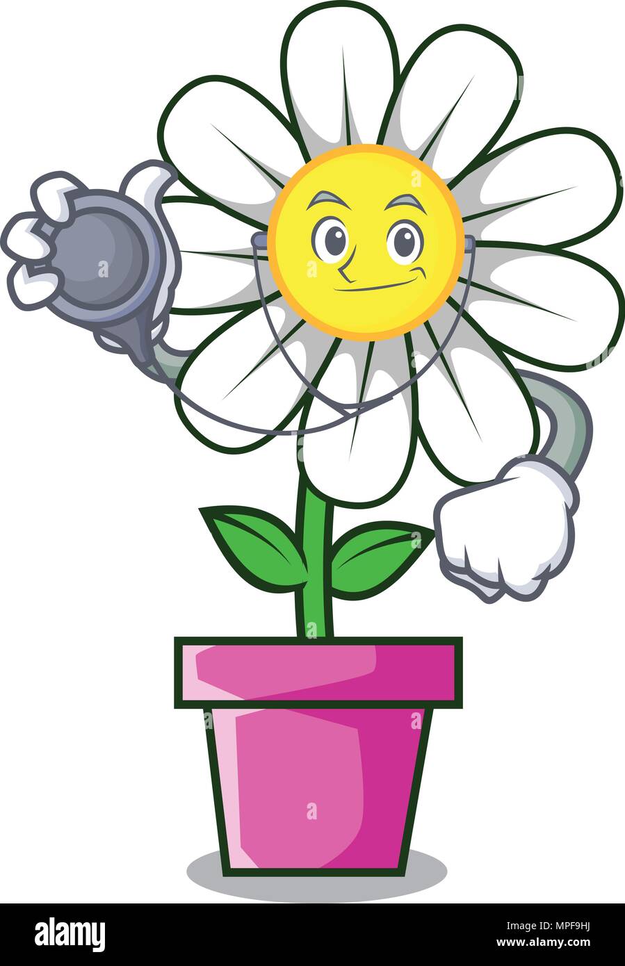Doctor daisy flower character cartoon Stock Vector Image & Art - Alamy