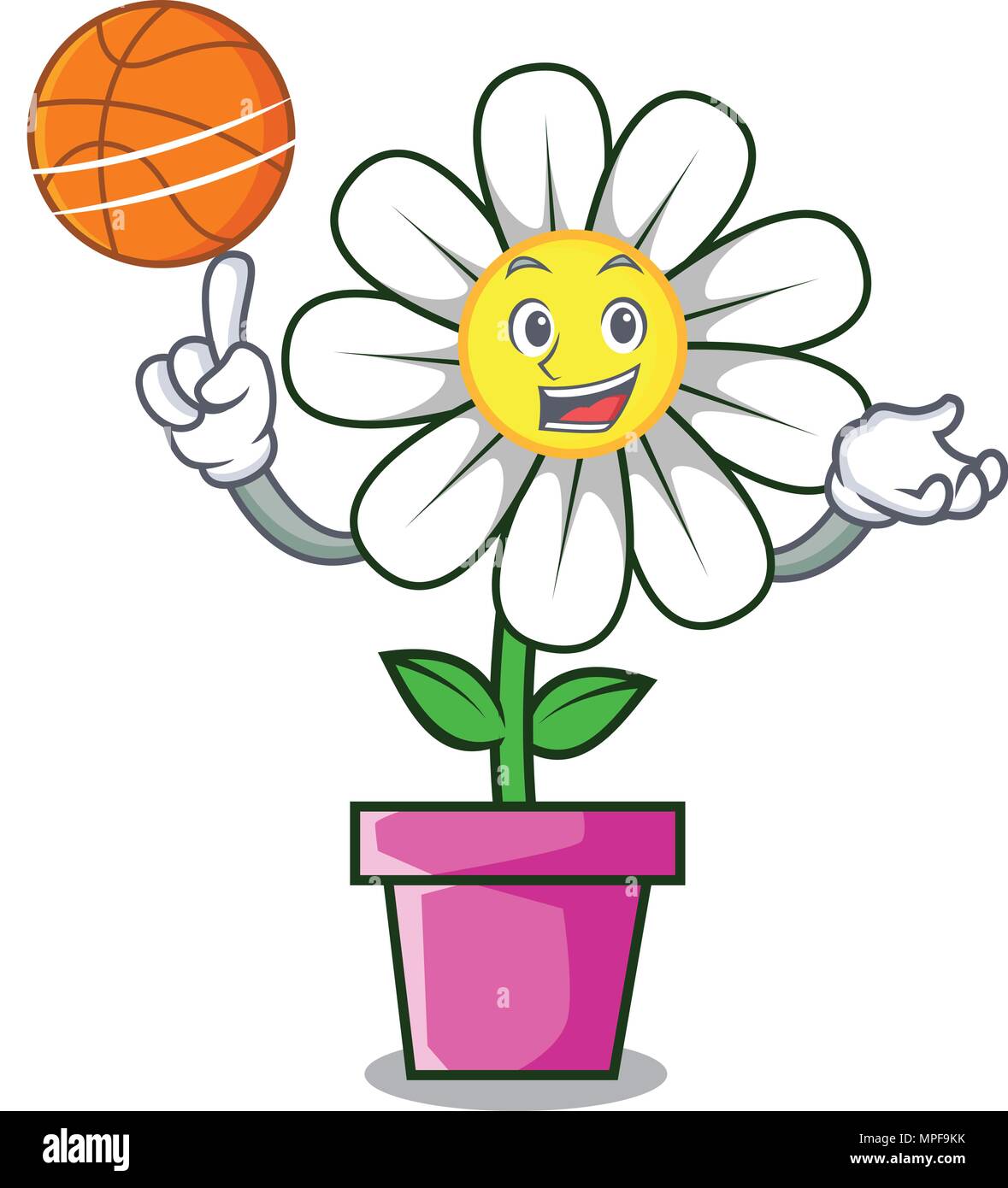 With basketball daisy flower character cartoon Stock Vector Image & Art ...