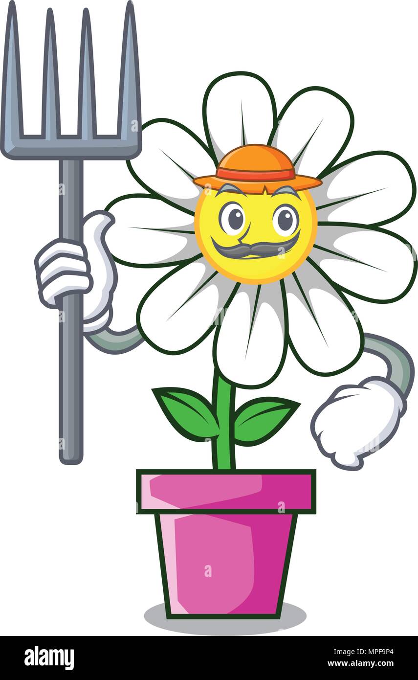 Farmer daisy flower character cartoon Stock Vector Image & Art - Alamy