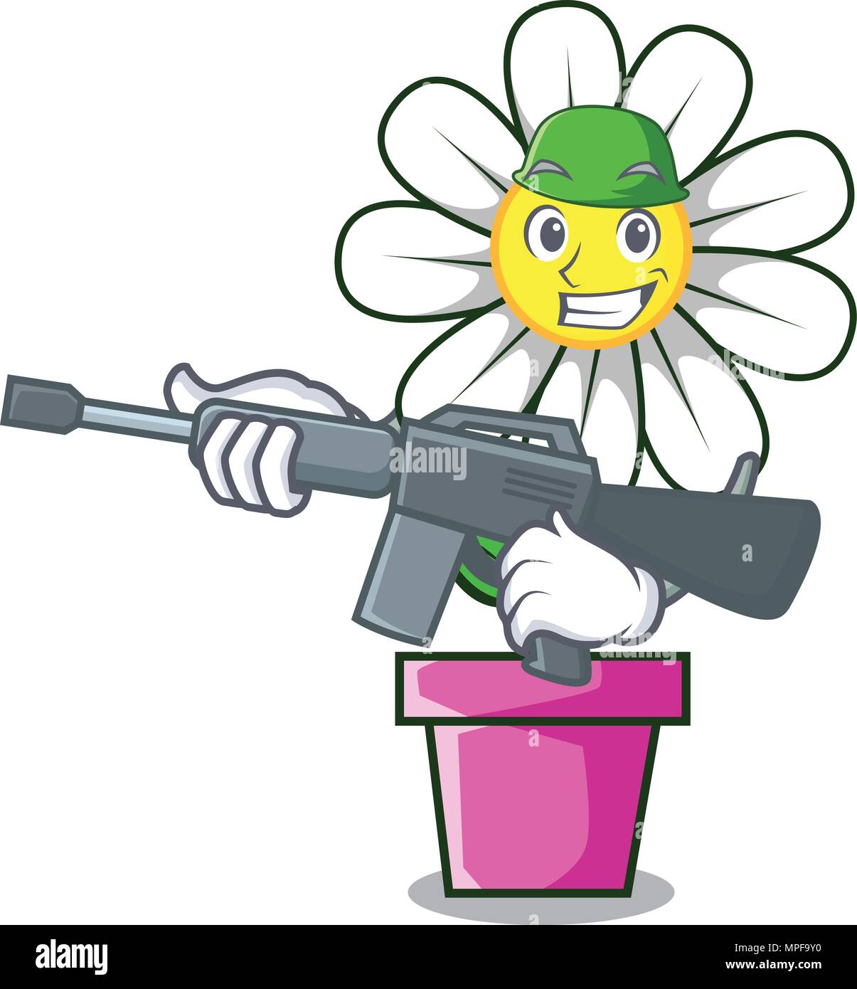 Army daisy flower character cartoon Stock Vector Image & Art - Alamy